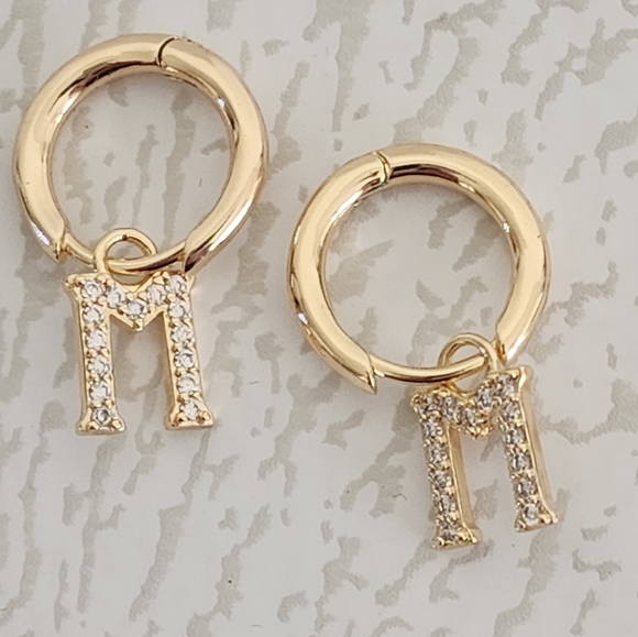 Jewelry | 14k Gold And Diamond Charm Earrings | Poshmark